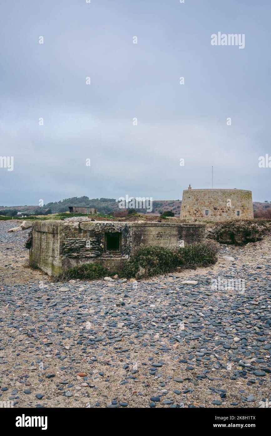 Channel Islands Military Museum Bunker in Jersey Island UK on cloudy ...