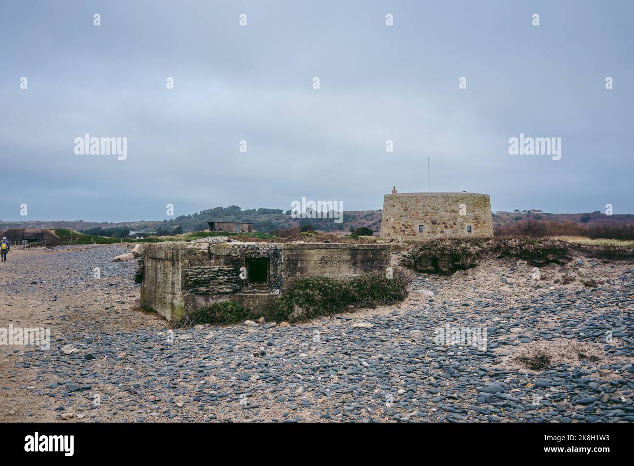 Channel Islands Military Museum Bunker in Jersey Island UK on cloudy ...