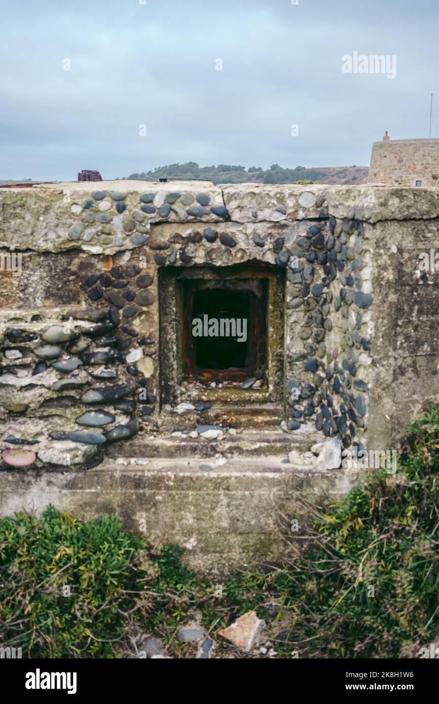Channel Islands Military Museum Bunker in Jersey Island UK on cloudy ...