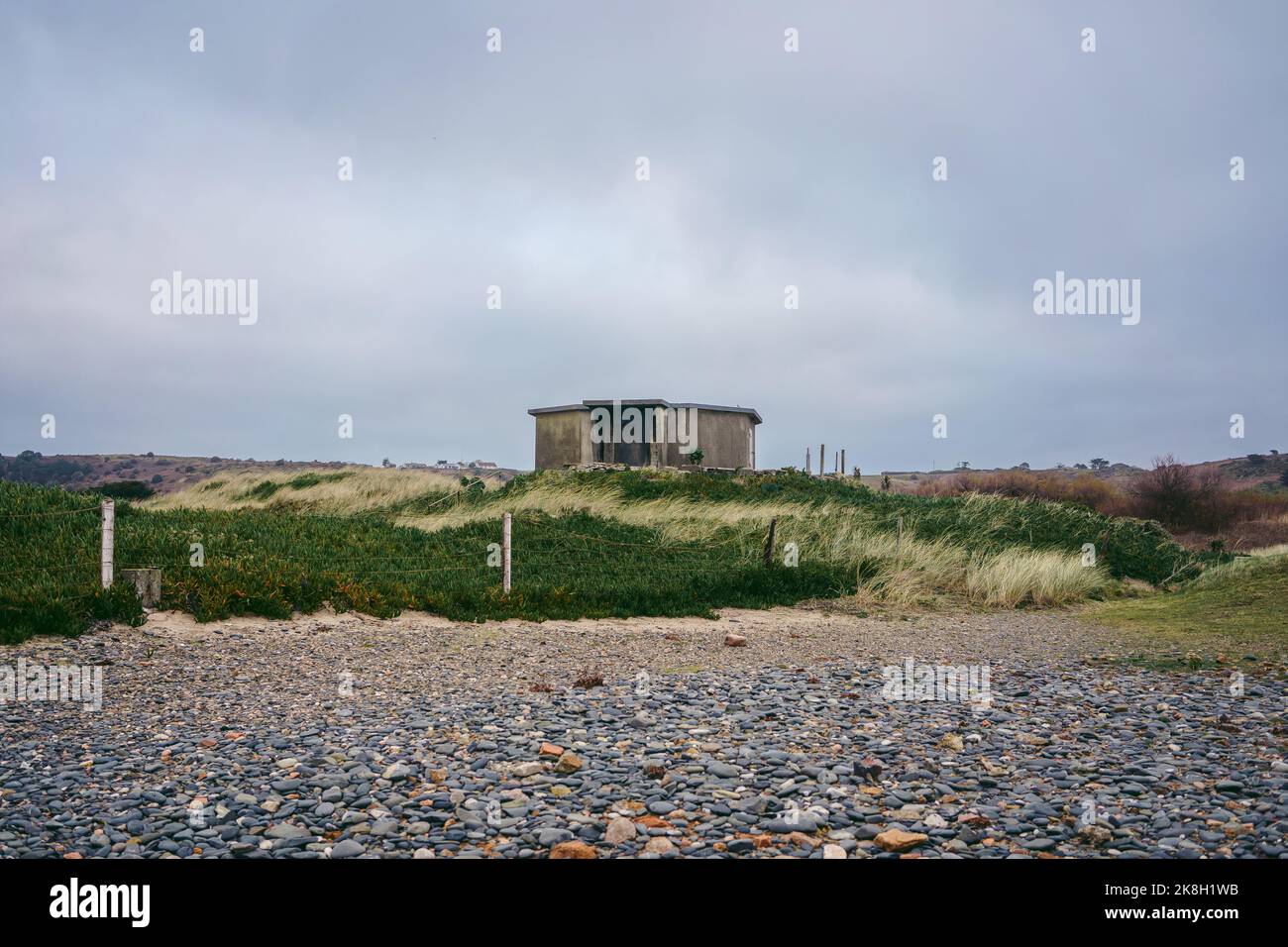 Channel Islands Military Museum Bunker in Jersey Island UK on cloudy ...