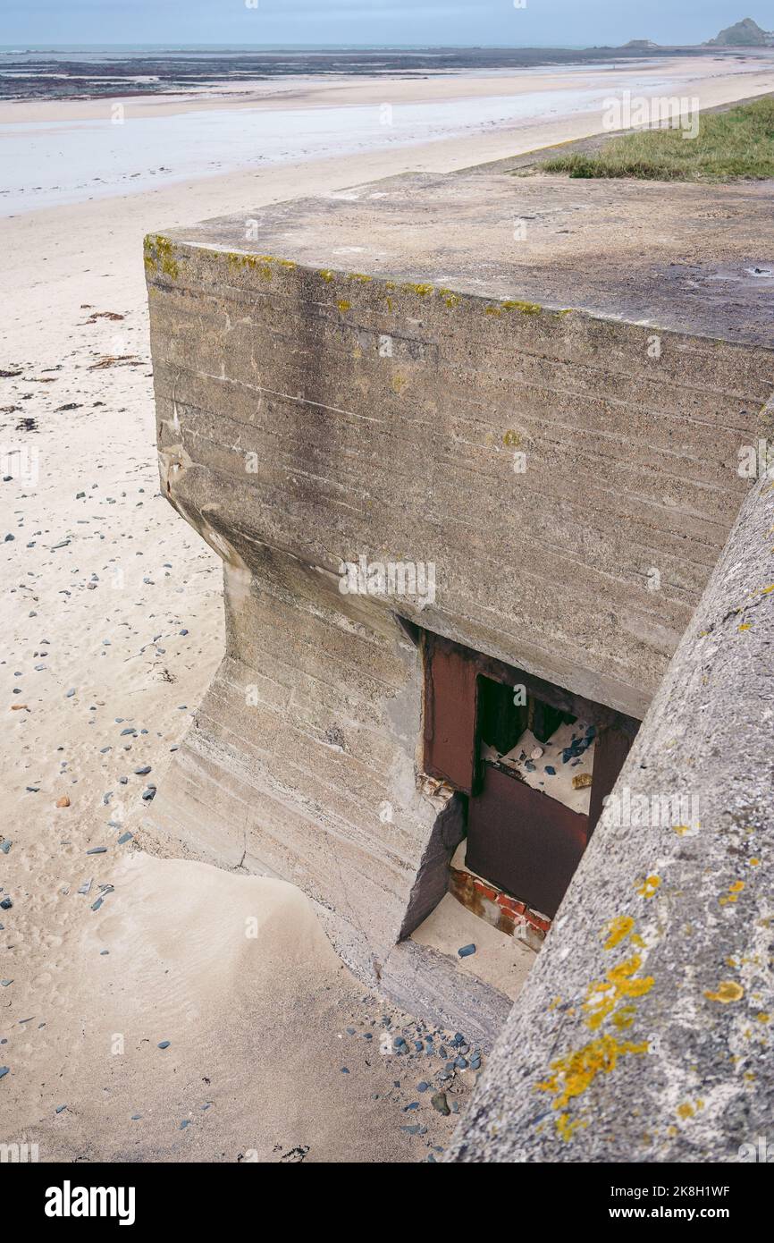 Channel Islands Military Museum Bunker in Jersey Island UK on cloudy ...
