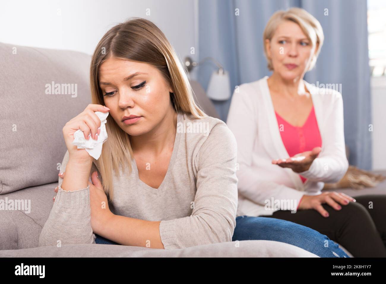 mother scolds her adult daughter Stock Photo - Alamy