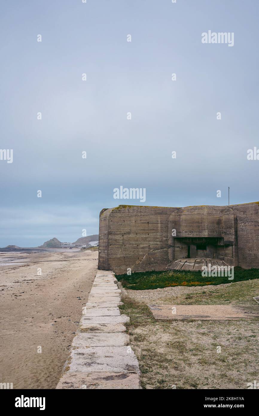 Channel Islands Military Museum Bunker in Jersey Island UK on cloudy ...