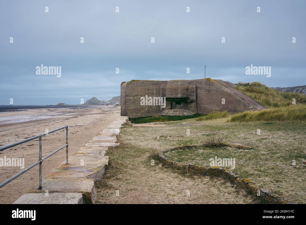 Channel Islands Military Museum Bunker in Jersey Island UK on cloudy ...