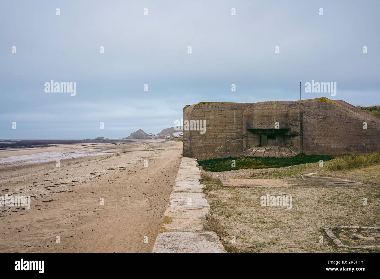 Channel Islands Military Museum Bunker in Jersey Island UK on cloudy ...