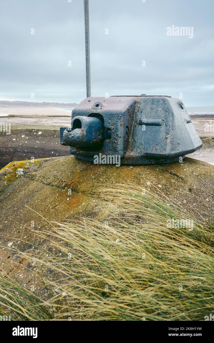 Channel Islands Military Museum Bunker in Jersey Island UK on cloudy ...
