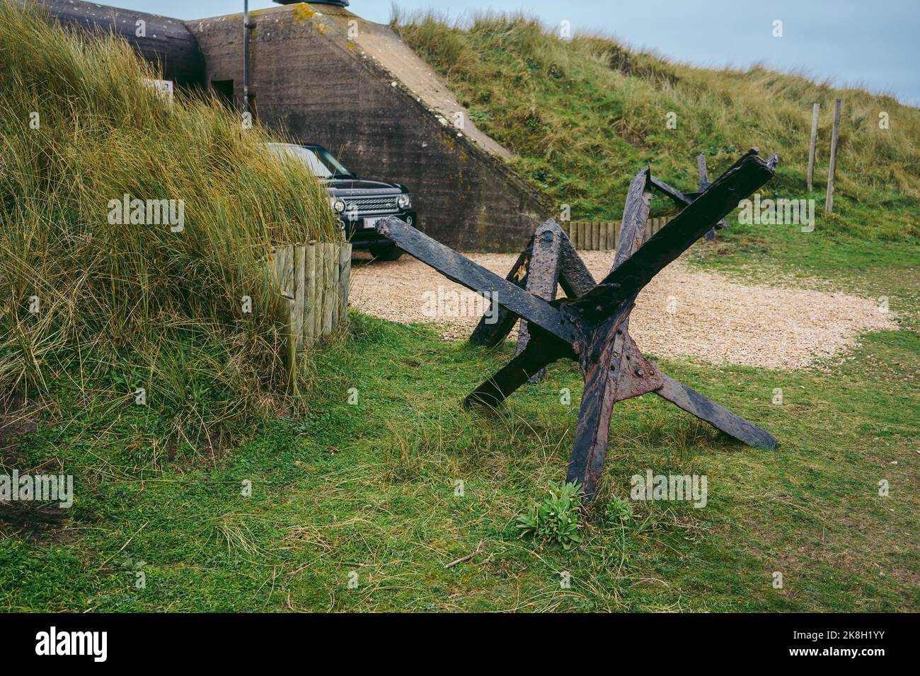 Channel Islands Military Museum Bunker in Jersey Island UK on cloudy ...