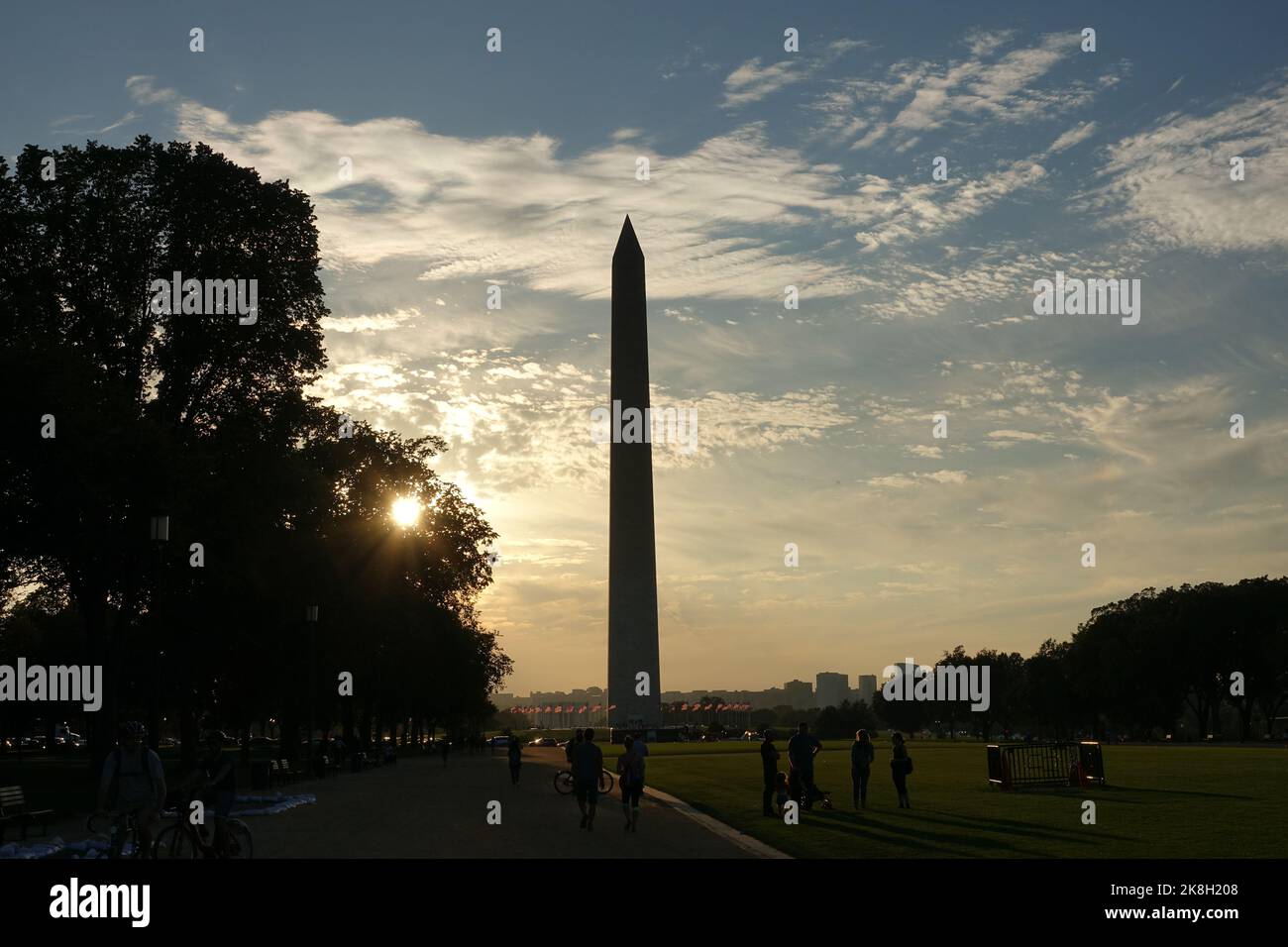 The Washington Monument is an obelisk shaped building within the ...