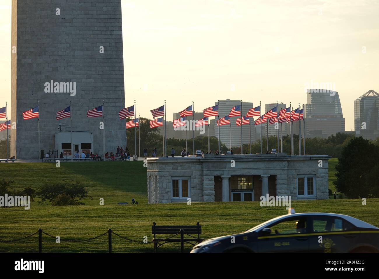 The Washington Monument is an obelisk shaped building within the ...