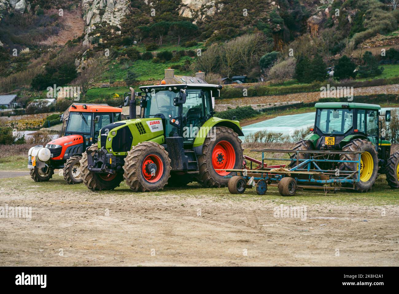 Jersey Island, Channel Island | UK - 2022.01.29: Tracktors at the farm ...