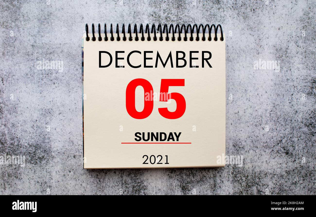 December 5 calendar on grunge background. Part of a set Stock Photo - Alamy