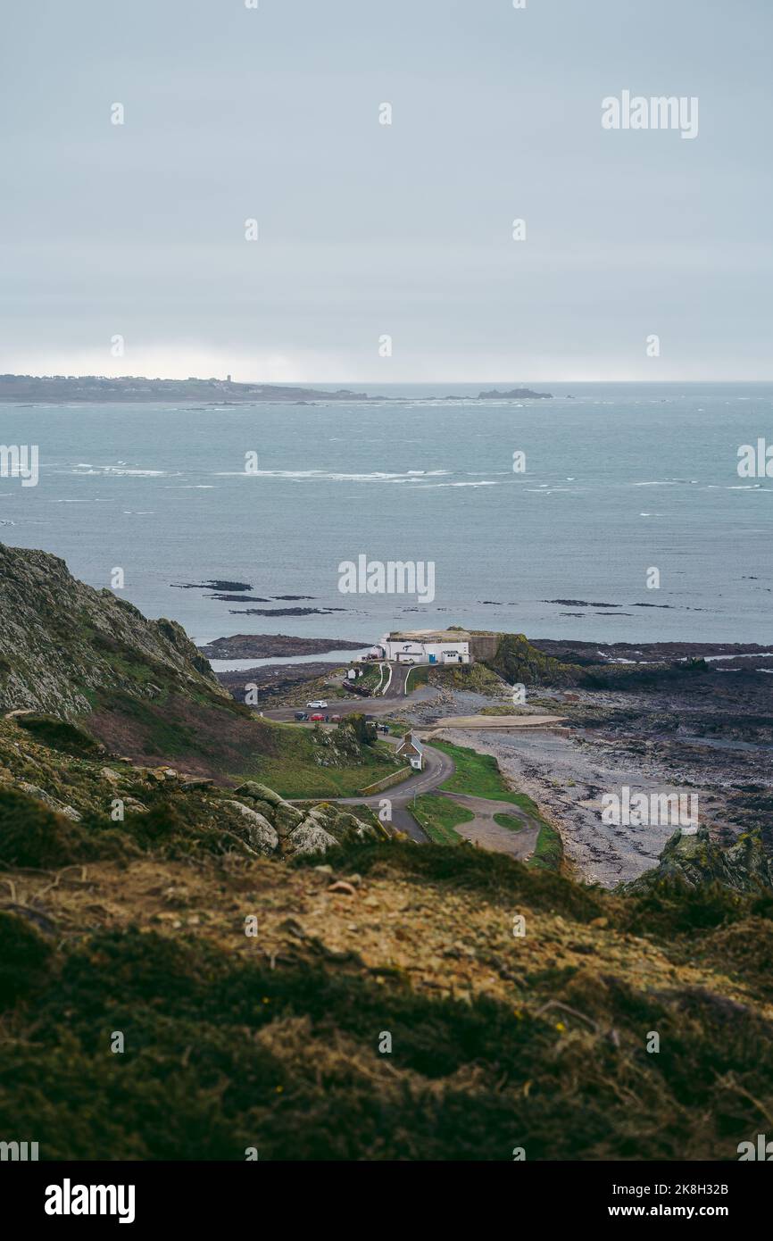 Beautiful nature views of coastal cliffs and beaches on Jersey Island ...