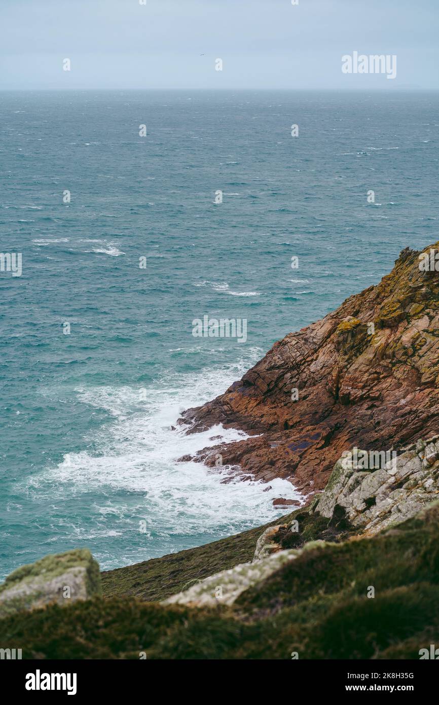 Beautiful nature views of coastal cliffs and beaches on Jersey Island ...