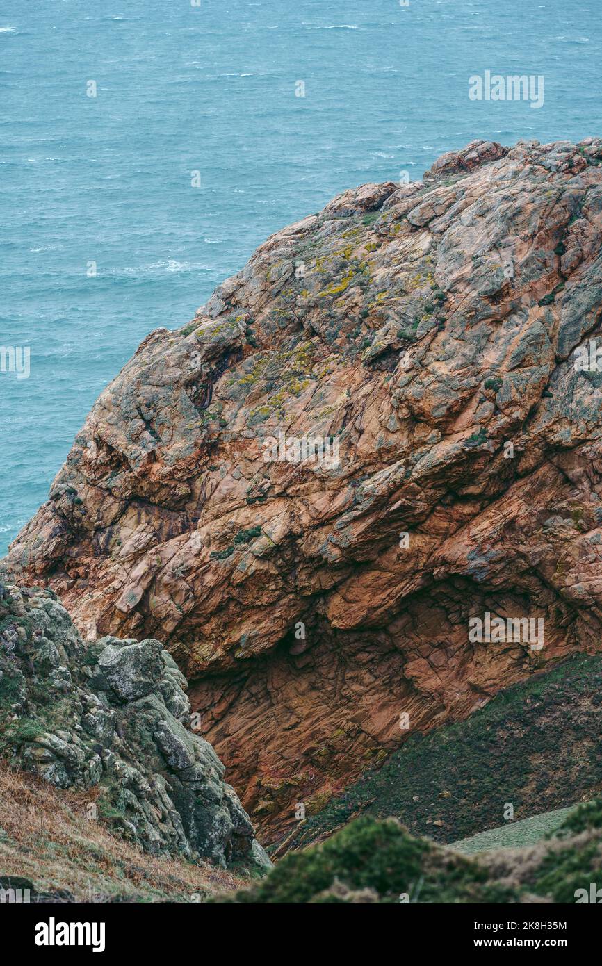 Beautiful nature views of coastal cliffs and beaches on Jersey Island ...
