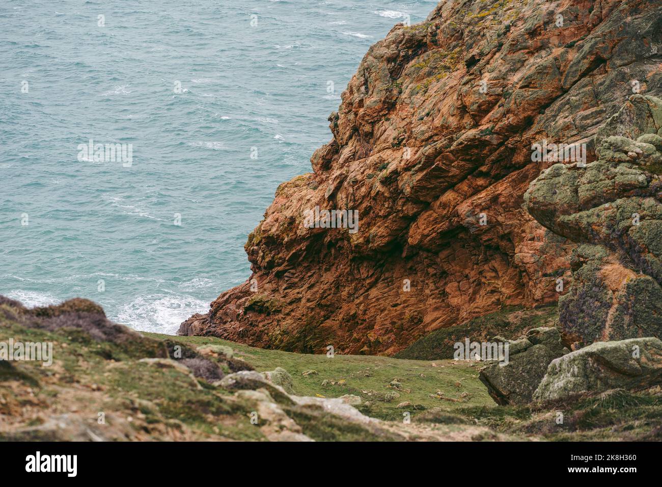 Beautiful nature views of coastal cliffs and beaches on Jersey Island ...