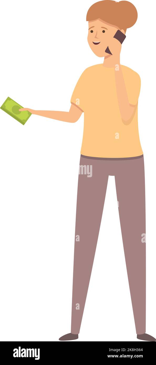 Girl take money icon cartoon vector. Child finance. Suit design Stock ...