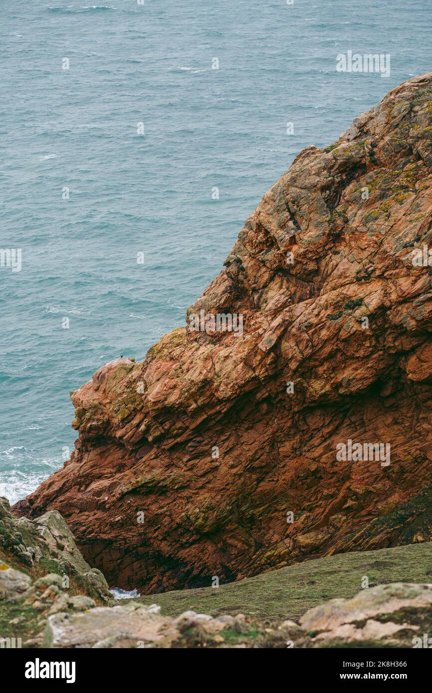 Beautiful nature views of coastal cliffs and beaches on Jersey Island ...