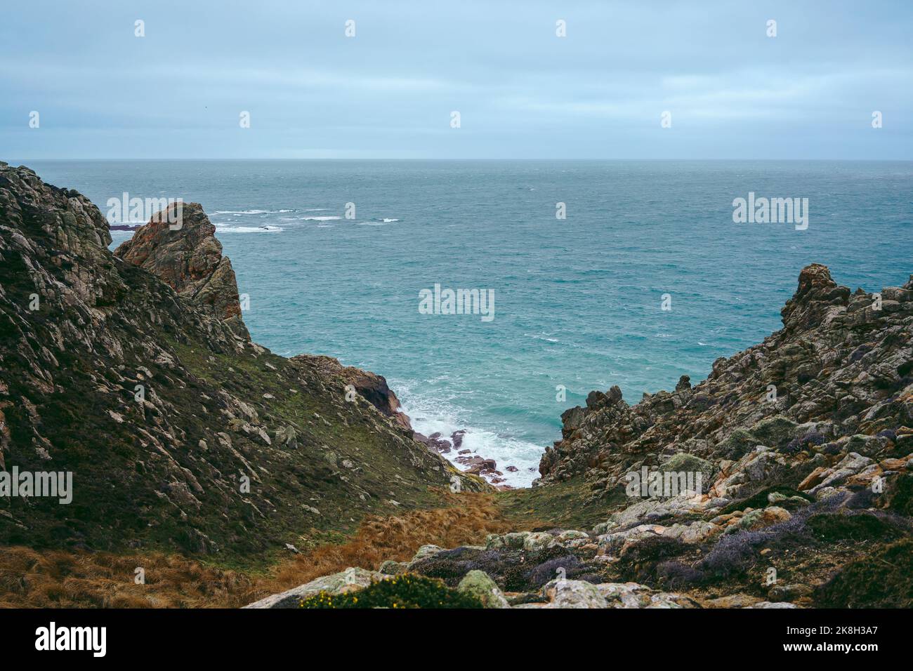 Beautiful nature views of coastal cliffs and beaches on Jersey Island ...