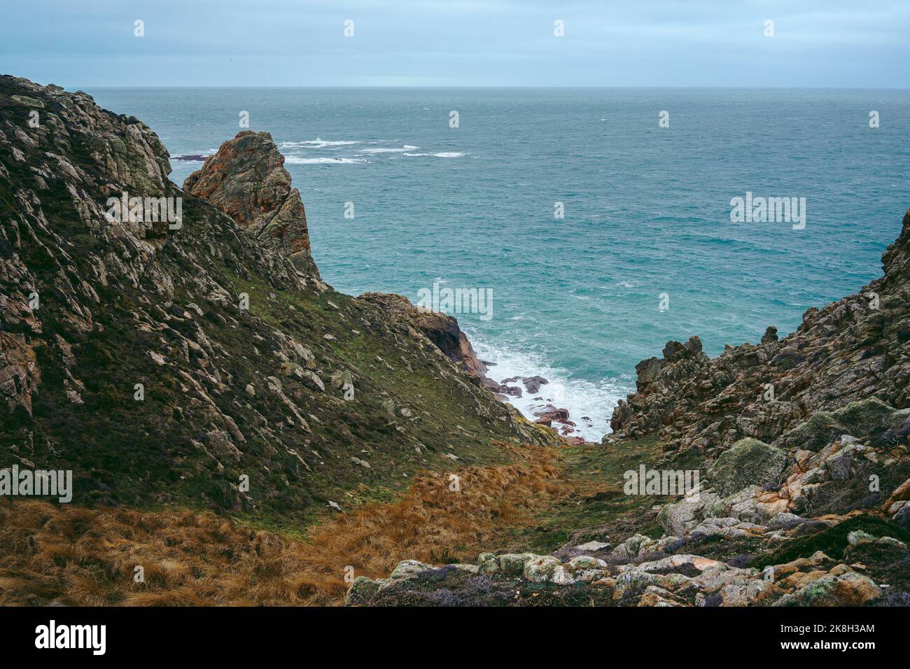 Beautiful nature views of coastal cliffs and beaches on Jersey Island ...