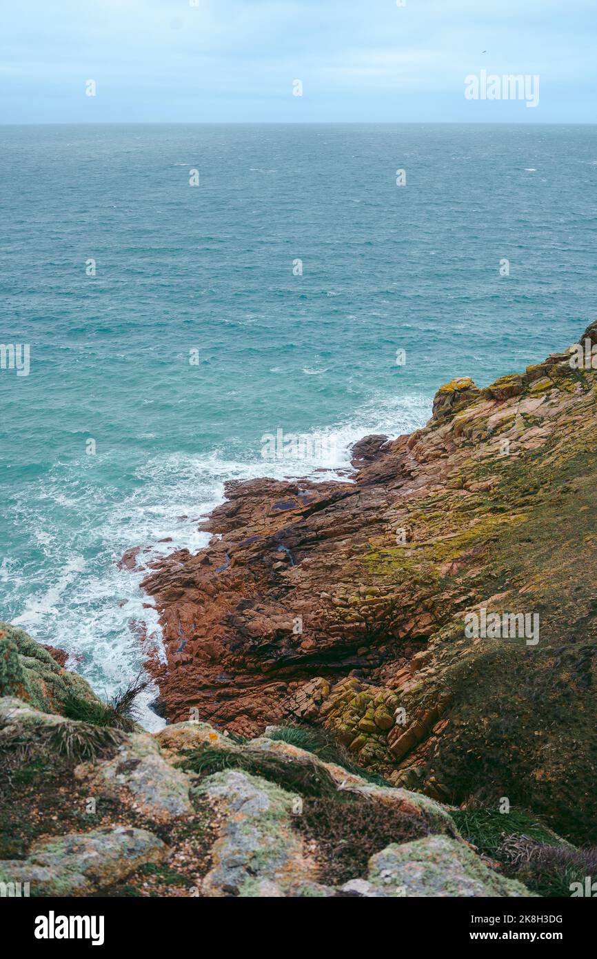 Beautiful nature views of coastal cliffs and beaches on Jersey Island ...