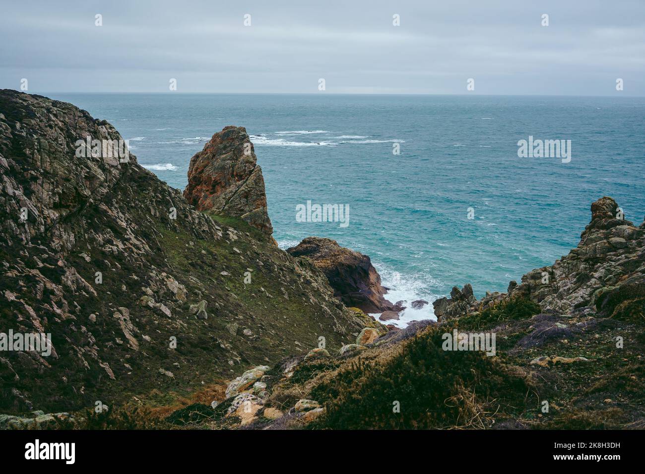 Beautiful nature views of coastal cliffs and beaches on Jersey Island ...