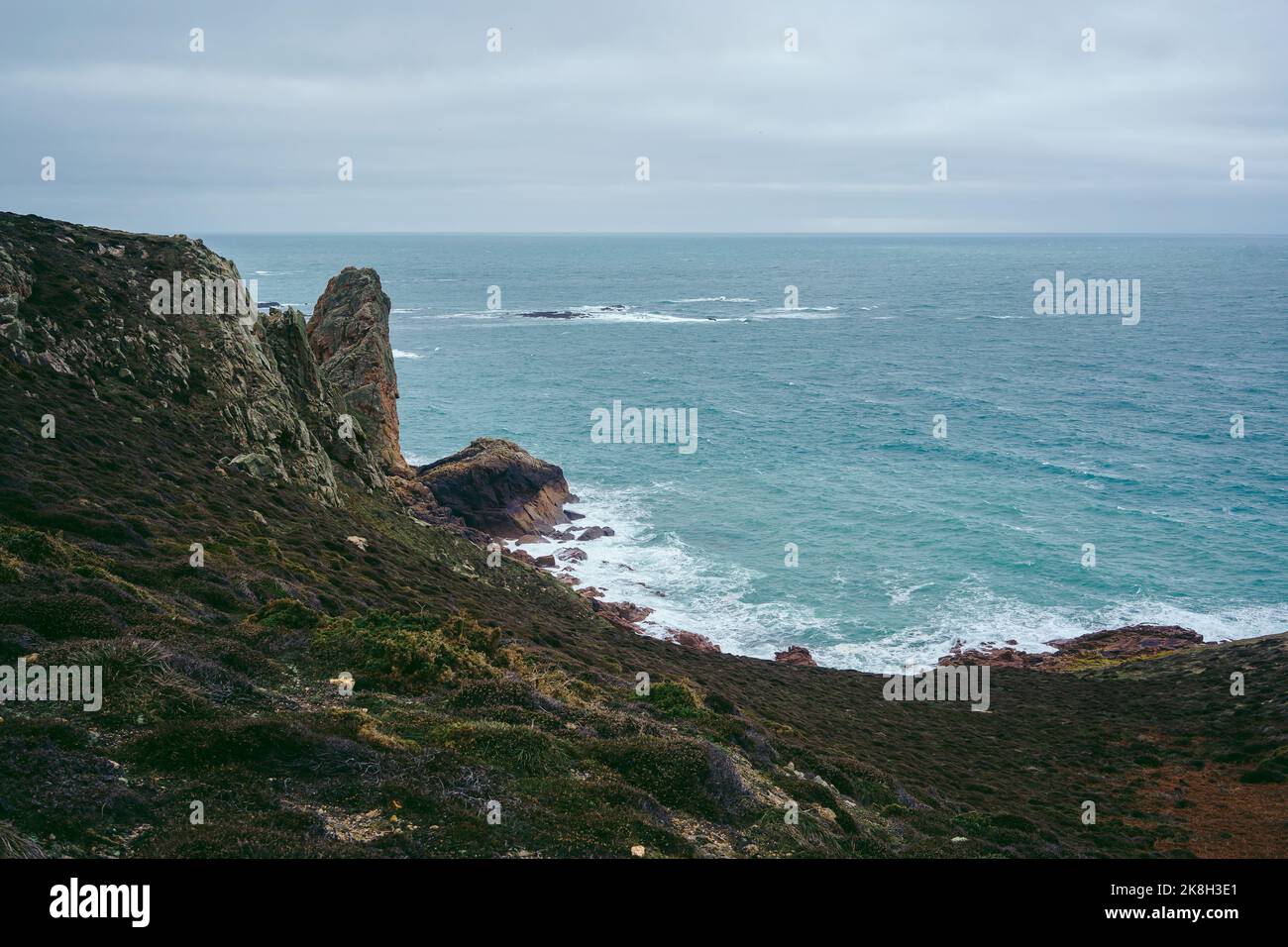 Beautiful nature views of coastal cliffs and beaches on Jersey Island ...