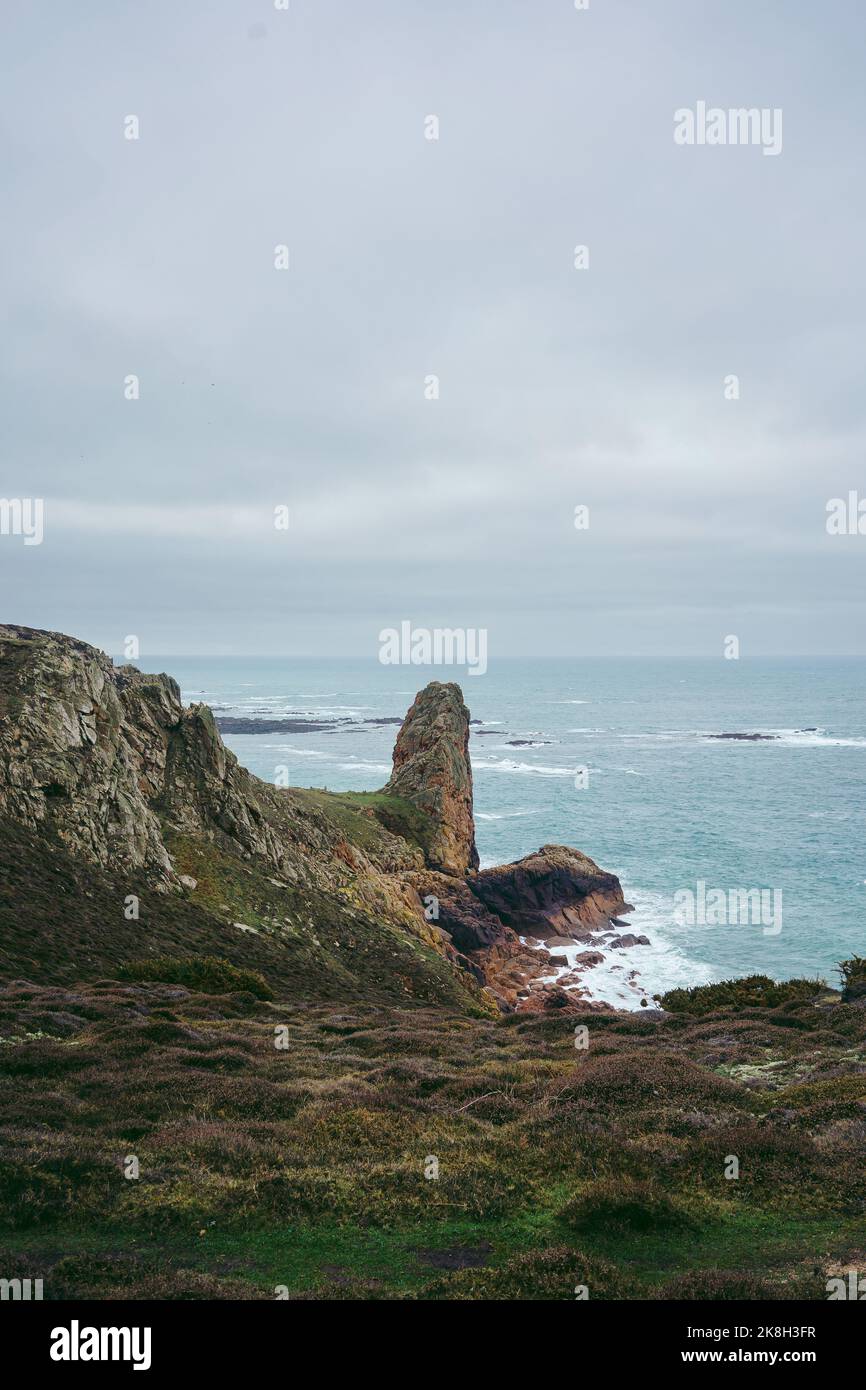 Beautiful nature views of coastal cliffs and beaches on Jersey Island ...