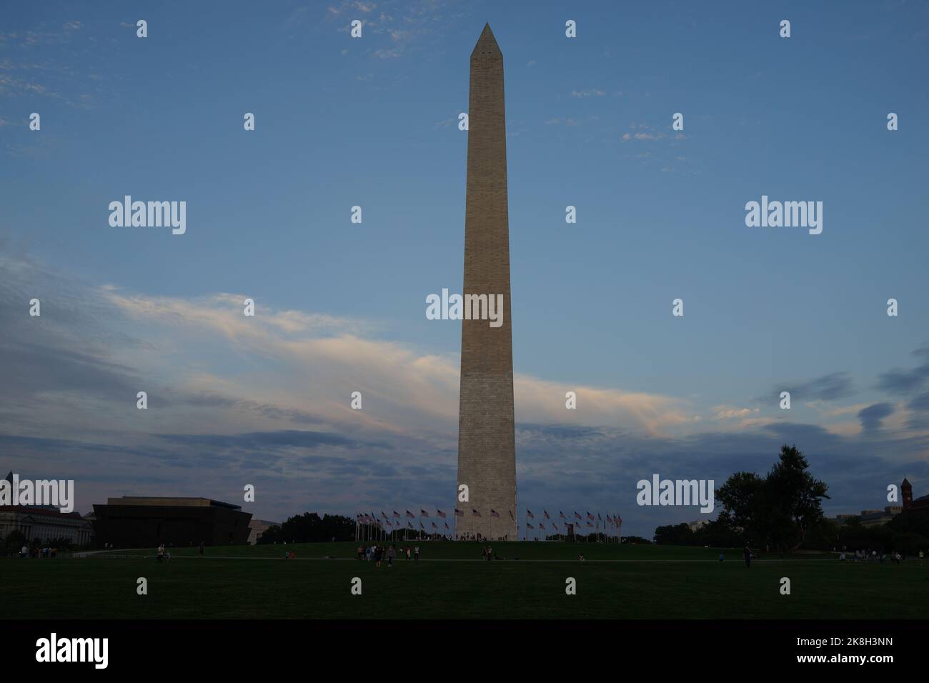 The Washington Monument is an obelisk shaped building within the ...