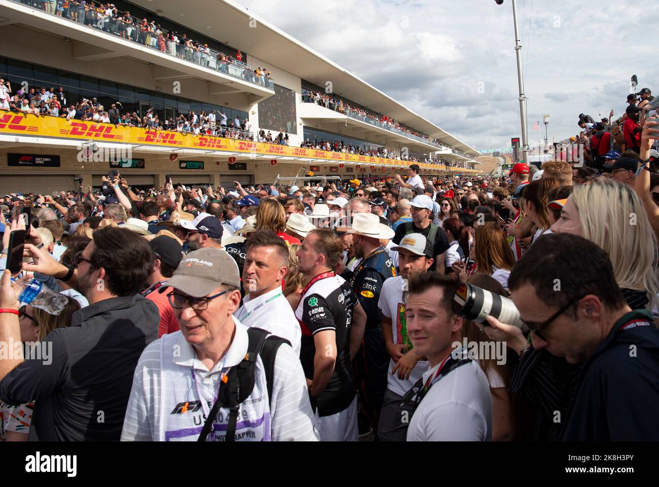 October 23, 2022, Austin, Texas, U.S: Fans swarm the pit lane after the ...