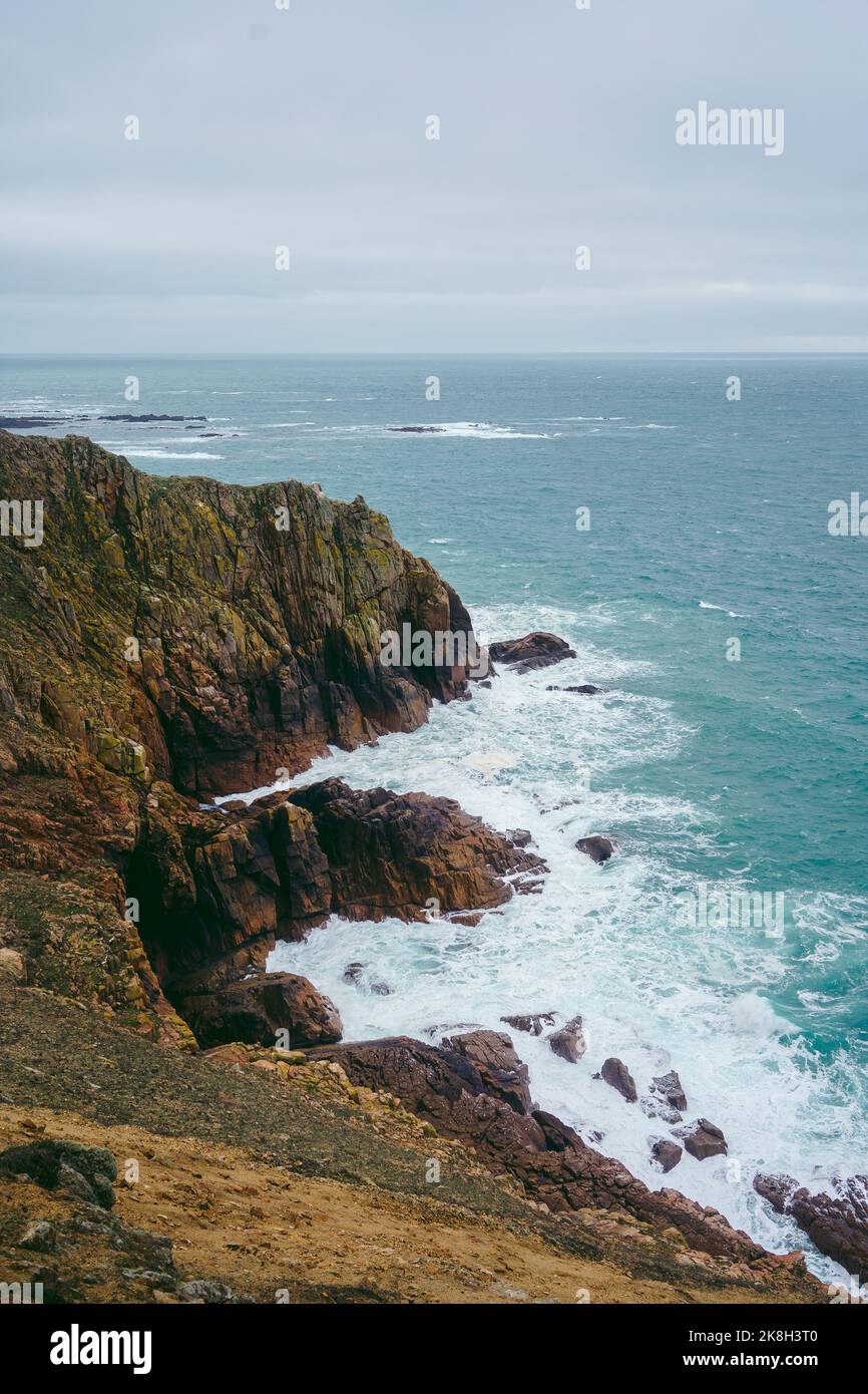 Beautiful nature views of coastal cliffs and beaches on Jersey Island ...