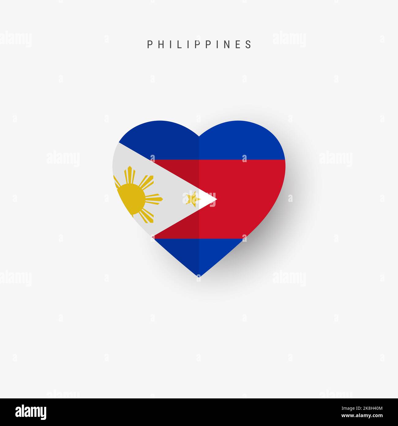 Philippines heart shaped flag. Origami paper cut Philippine national ...