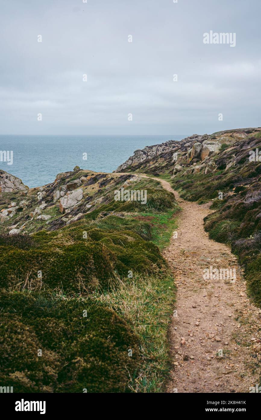Beautiful nature views of coastal cliffs and beaches on Jersey Island ...