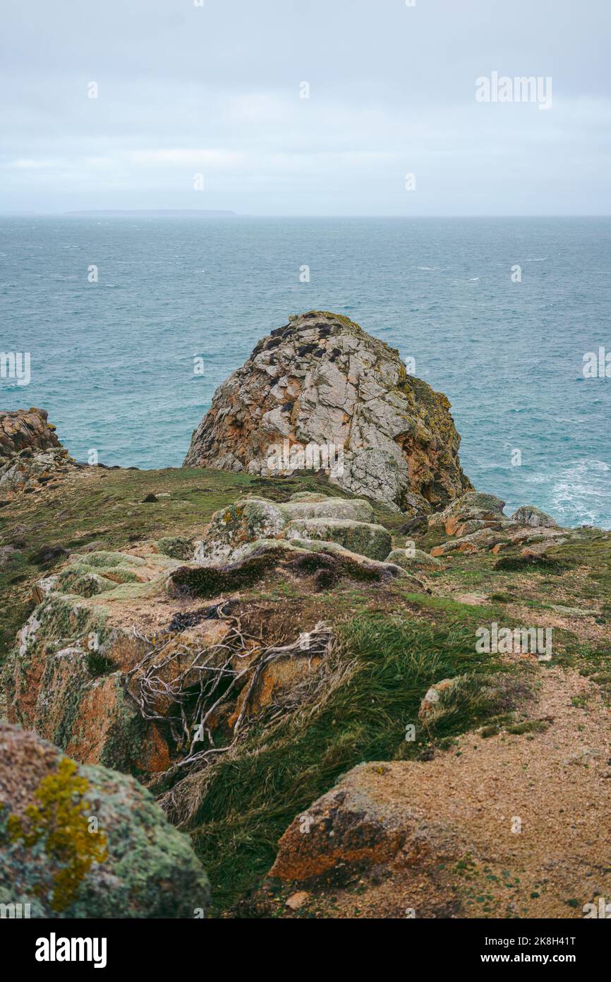 Beautiful nature views of coastal cliffs and beaches on Jersey Island ...