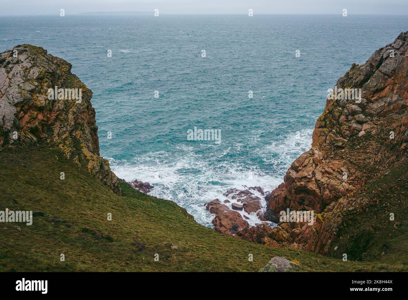 Beautiful nature views of coastal cliffs and beaches on Jersey Island ...
