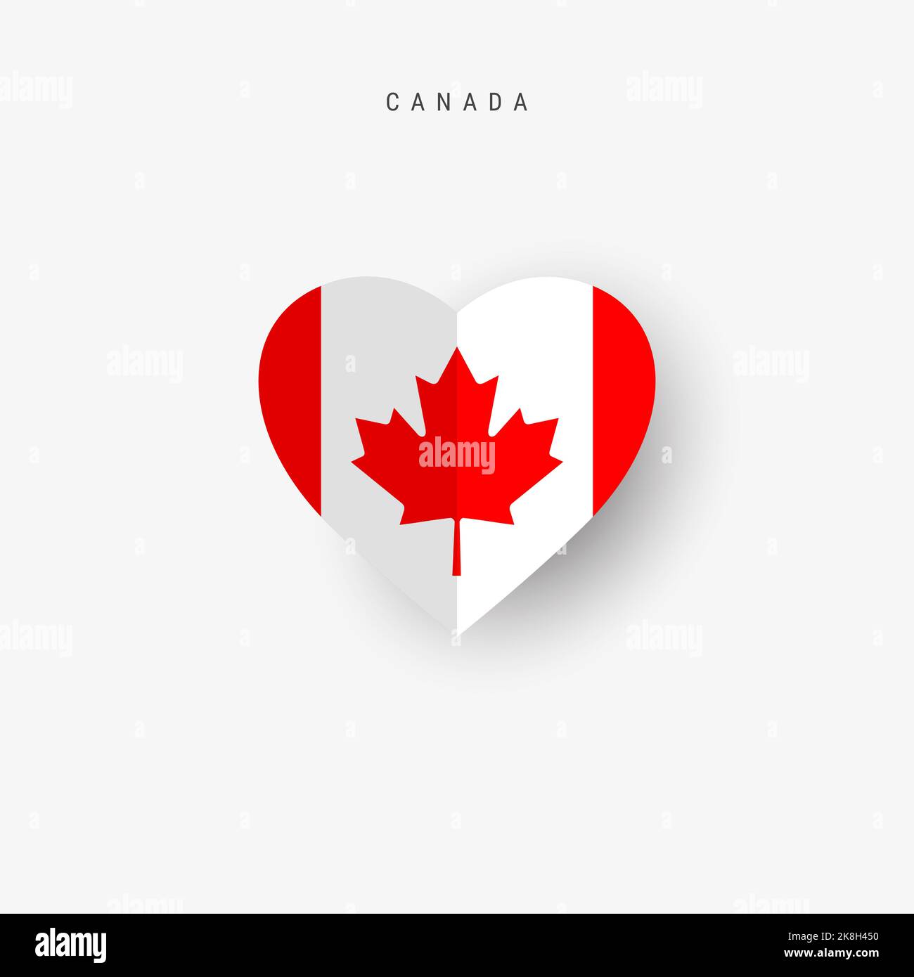 Canada Heart Shaped Flag Origami Paper Cut Canadian National Banner