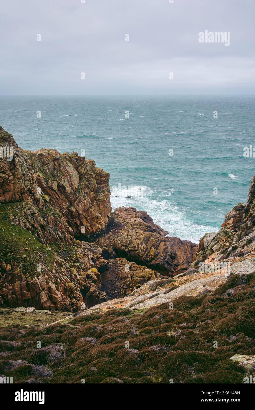 Beautiful nature views of coastal cliffs and beaches on Jersey Island ...