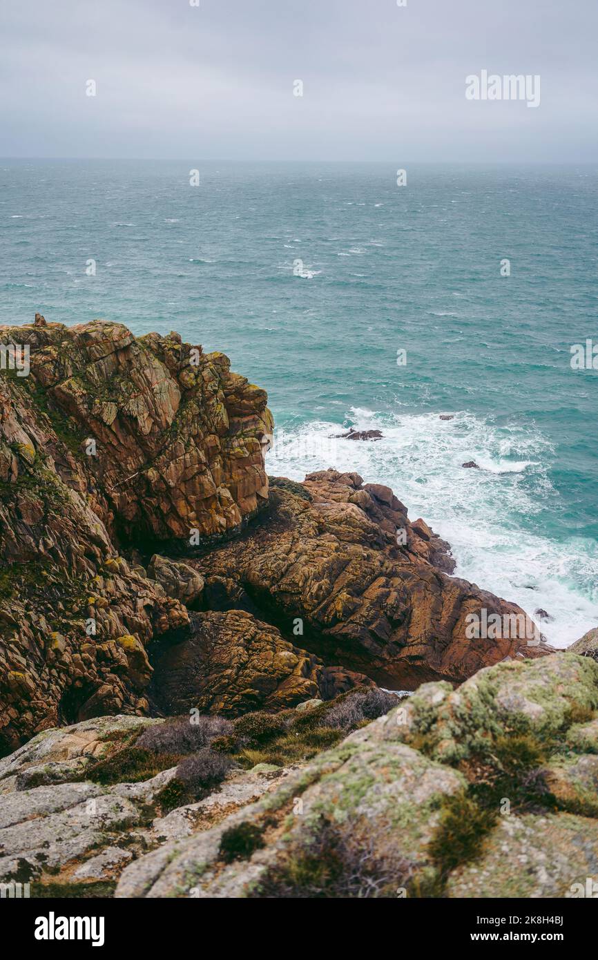 Beautiful nature views of coastal cliffs and beaches on Jersey Island ...