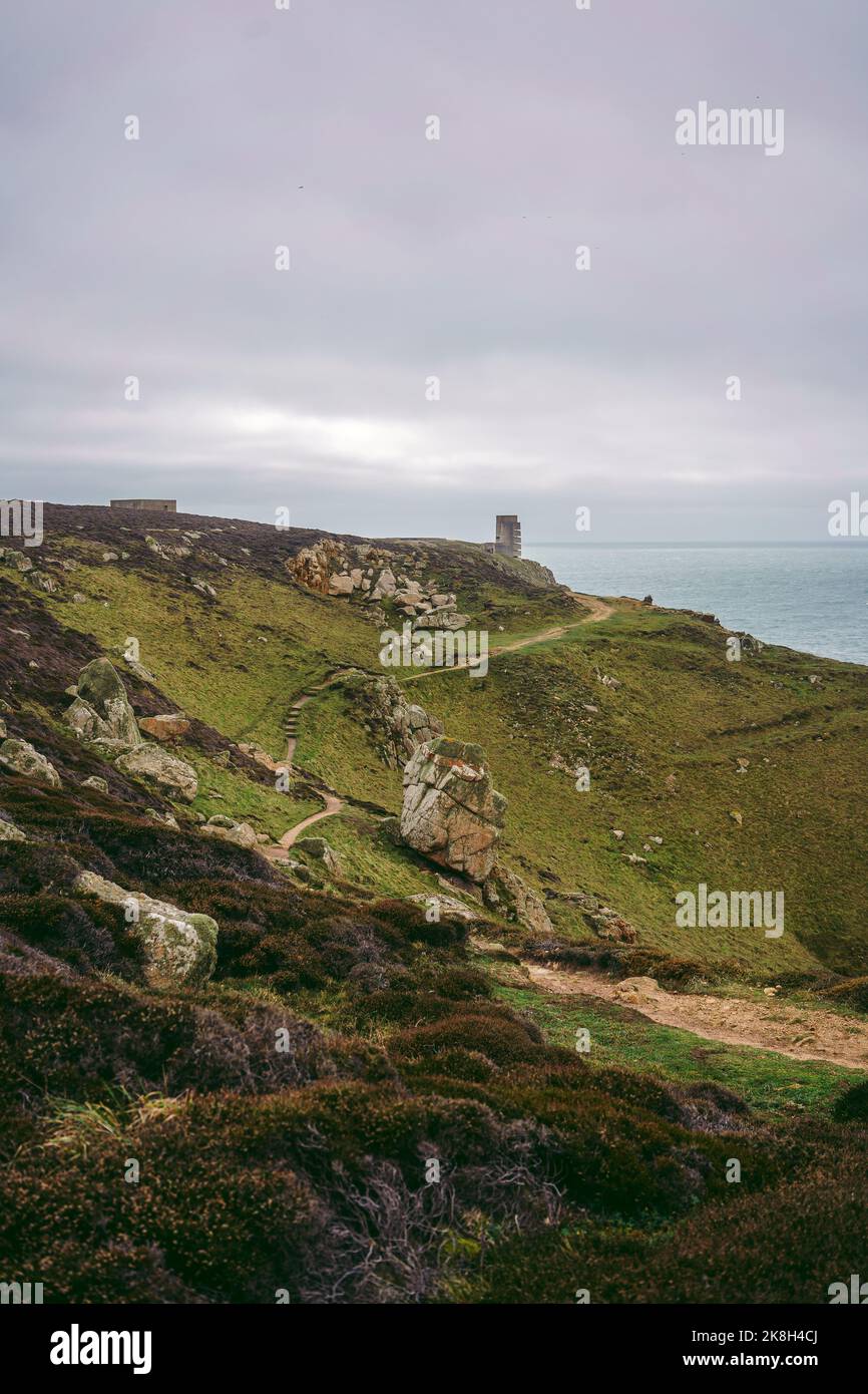 Beautiful nature views of coastal cliffs and beaches on Jersey Island ...