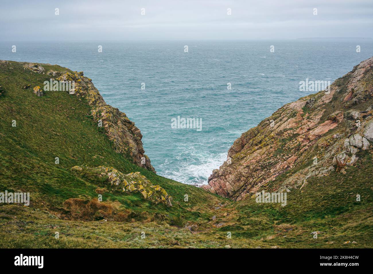 Beautiful nature views of coastal cliffs and beaches on Jersey Island ...