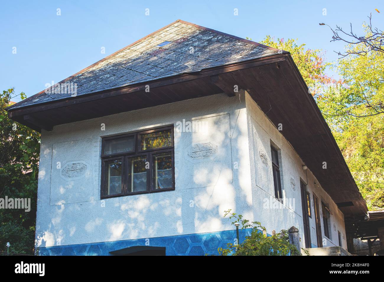 Facade of old peasant house in autumn season. High quality photo Stock ...