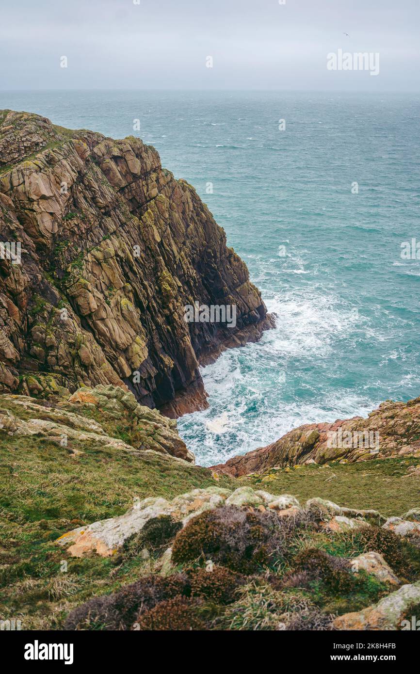 Beautiful nature views of coastal cliffs and beaches on Jersey Island ...