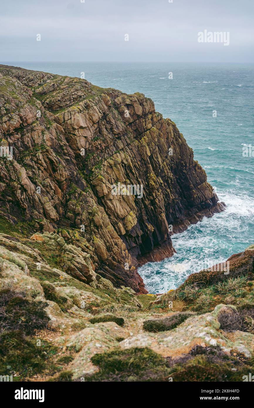Beautiful nature views of coastal cliffs and beaches on Jersey Island ...