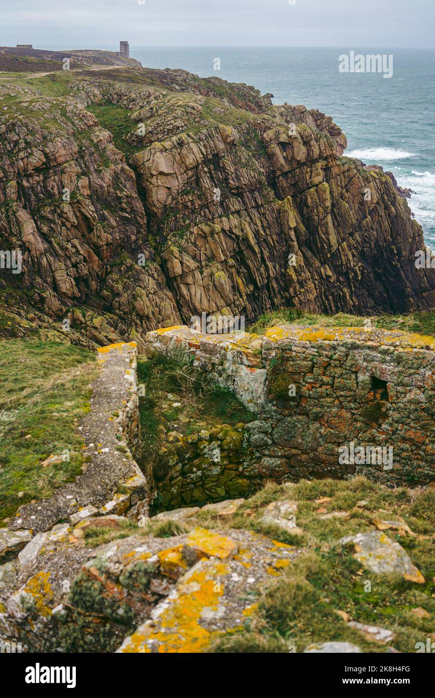 Beautiful nature views of coastal cliffs and beaches on Jersey Island ...