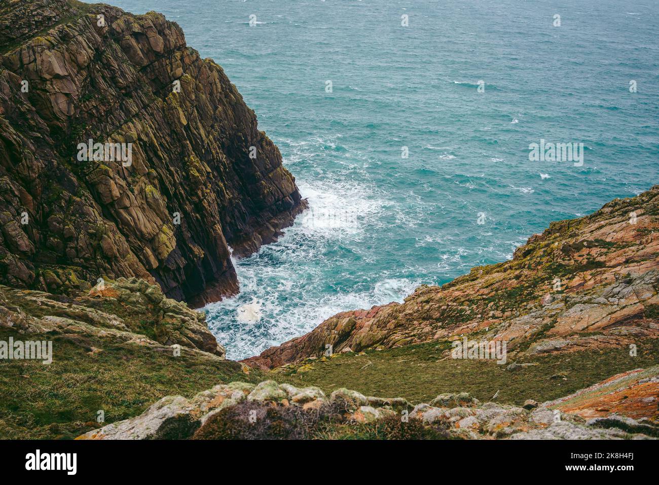 Beautiful nature views of coastal cliffs and beaches on Jersey Island ...