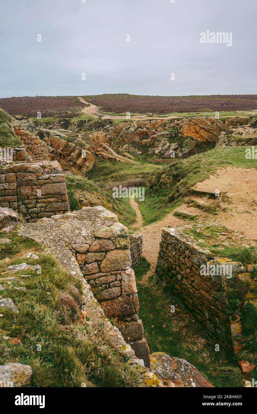 Beautiful nature views of coastal cliffs and beaches on Jersey Island ...