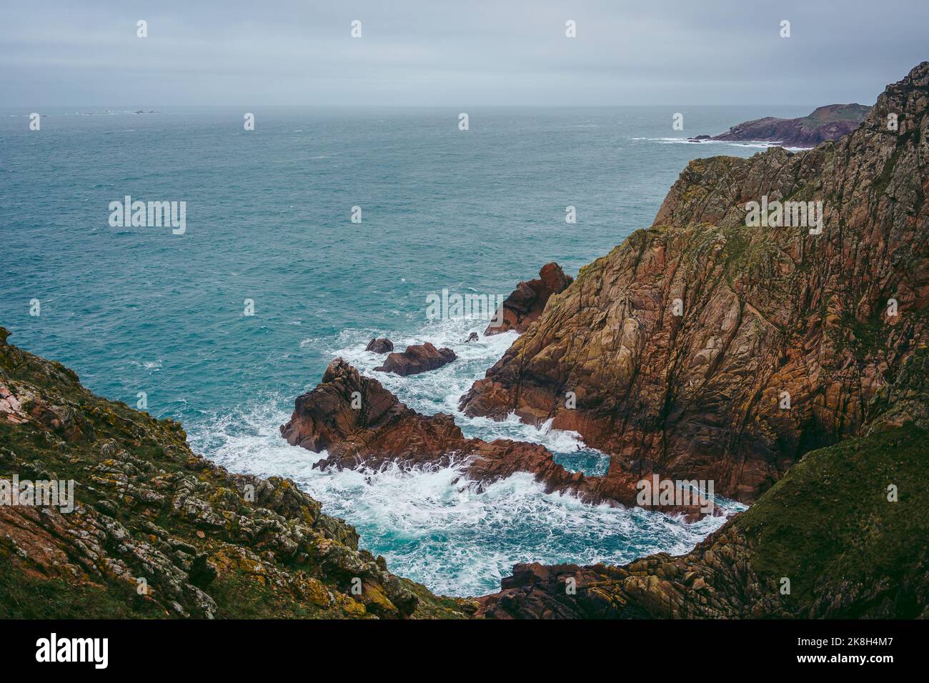 Beautiful nature views of coastal cliffs and beaches on Jersey Island ...