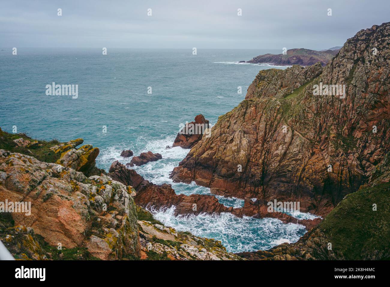 Beautiful nature views of coastal cliffs and beaches on Jersey Island ...