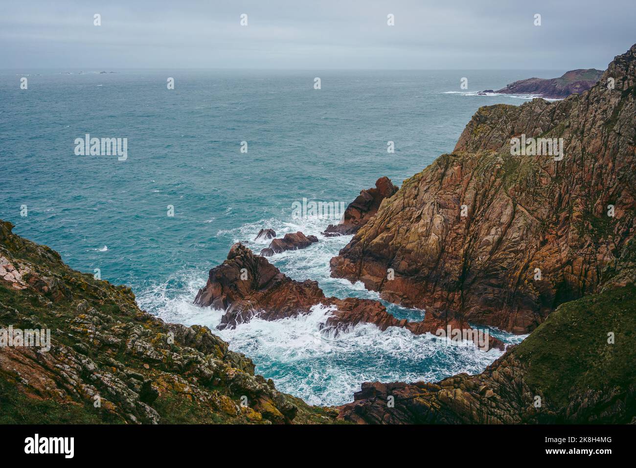 Beautiful nature views of coastal cliffs and beaches on Jersey Island ...