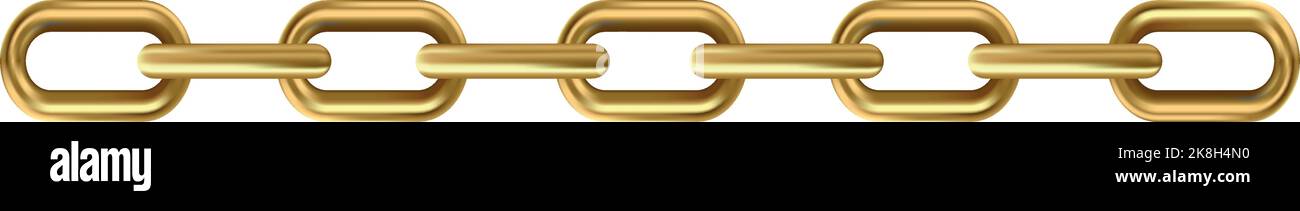 Metal realistic golden chain on white panoramic background - Vector ...