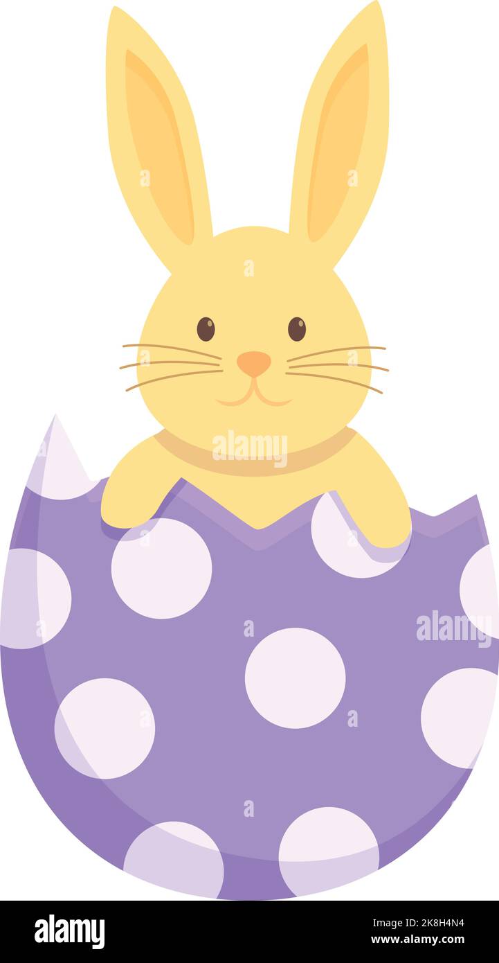 Rabbit in eggshell icon cartoon vector. Cute bunny. Spring animal Stock ...